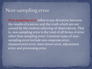 Sampling Methods & Sampling Error PPT - For Seminar | PPTX
