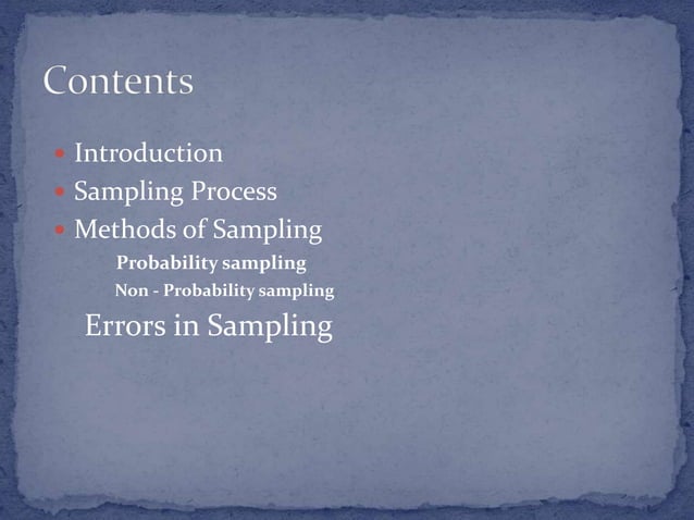 Sampling Methods & Sampling Error PPT - For Seminar | PPTX