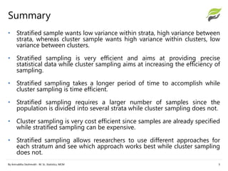 Sampling - Stratified vs Cluster | PPT