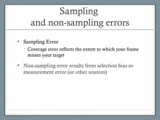 Sampling survey - Intro to Quantitative | PPT