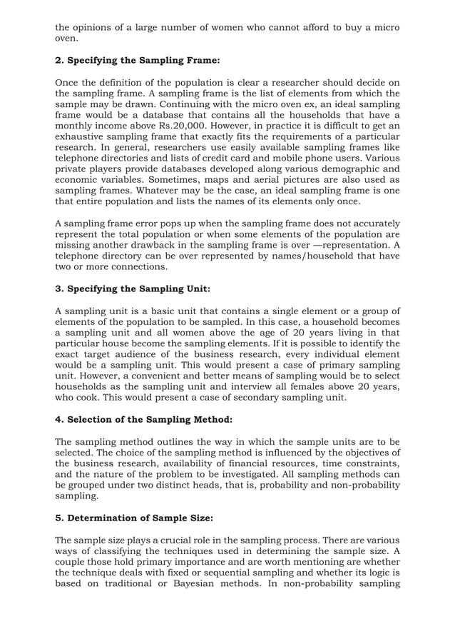 Sampling - Types, Steps in Sampling process.pdf | Science