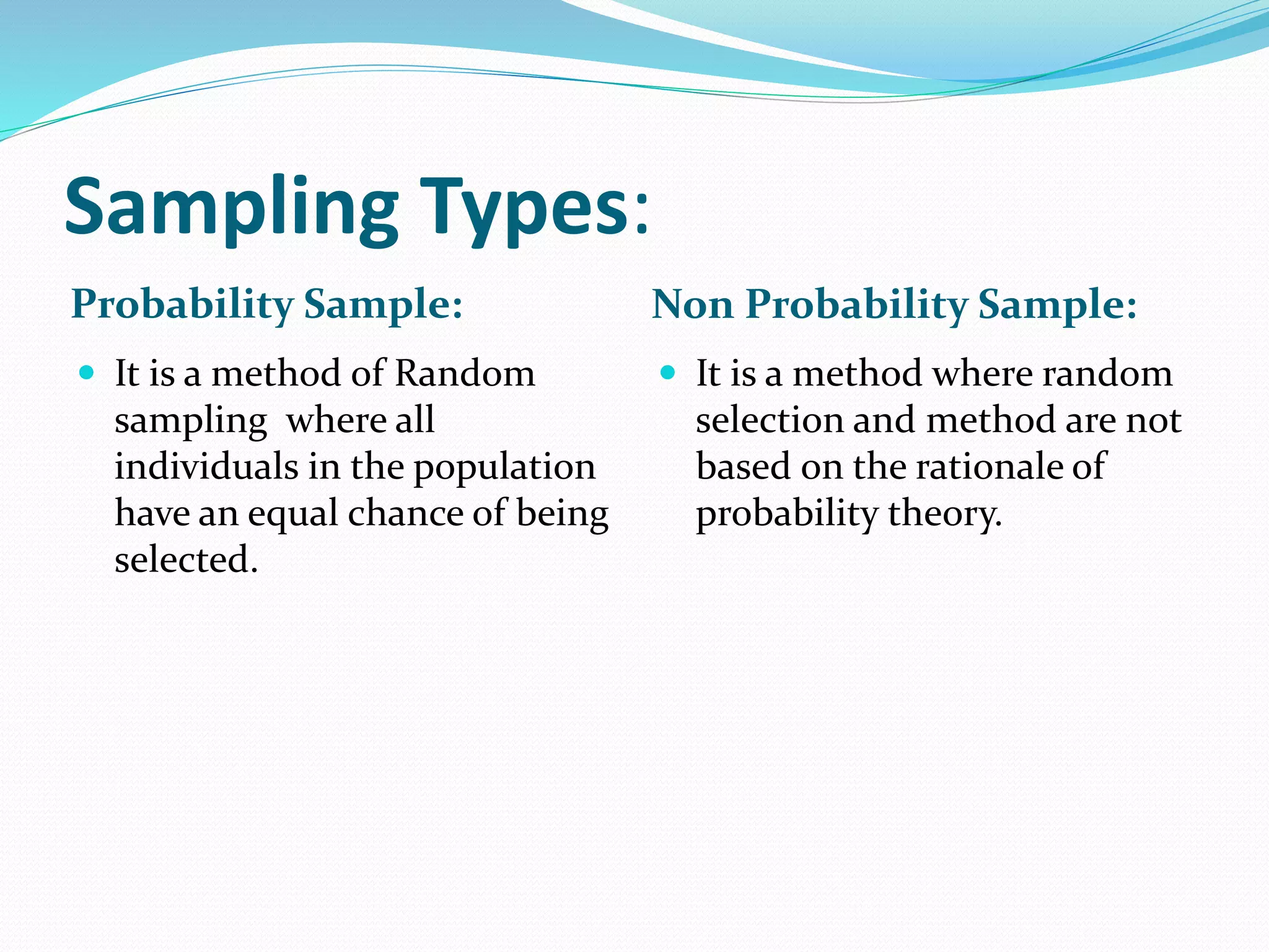 Sampling (Types and Meaning) | PPTX | Science