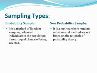 Sampling (Types and Meaning) | PPTX | Science