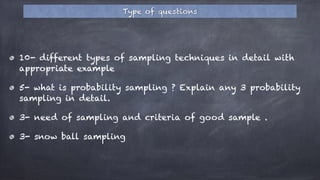 YouTube- full lecture- sampling Technique- Notes | PDF