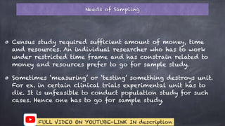 YouTube- full lecture- sampling Technique- Notes | PDF