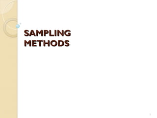 Sampling Methods, Types of Sampling Methods | PPT