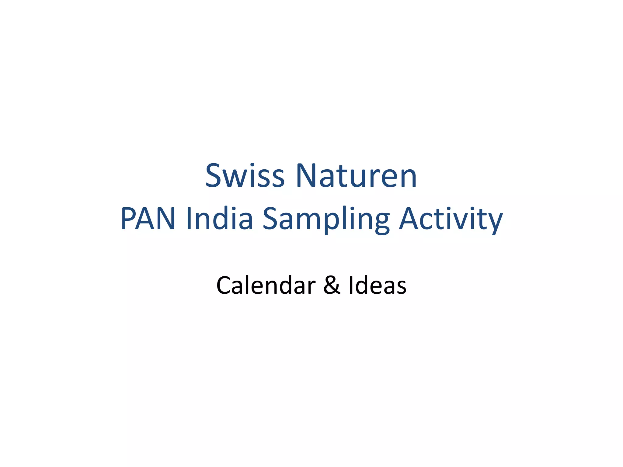 Sampling activity calendar | PPT