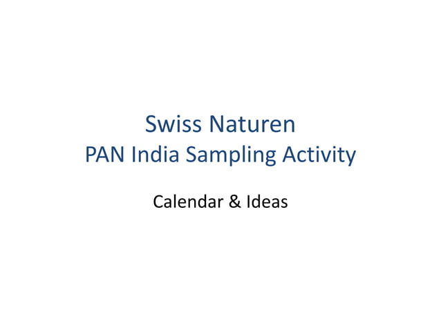 Sampling activity calendar | PPT