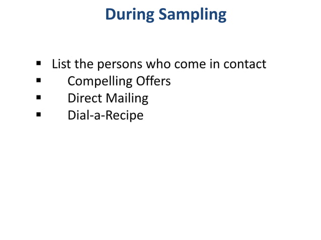 Sampling activity calendar | PPT