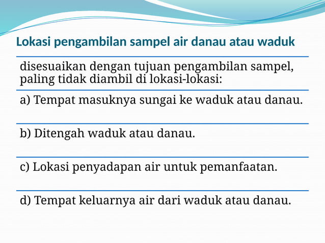Metode Sampling Air Permukaan beserta Alat dan Penggunaannya | PPTX