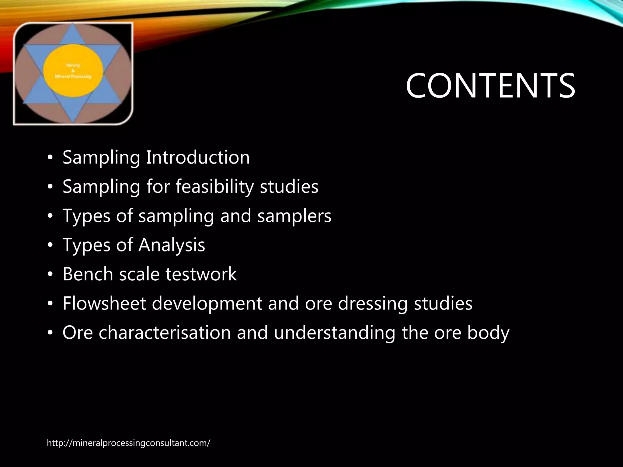 Sampling and analysis for feasibility studies and mineral processing | PPTX