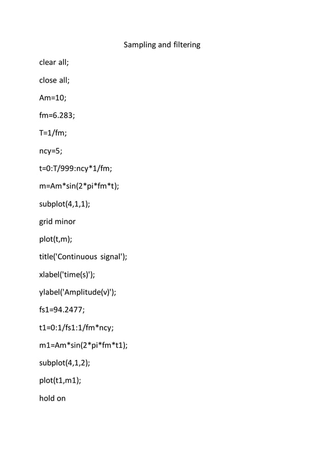 Sampling and filtering | PDF