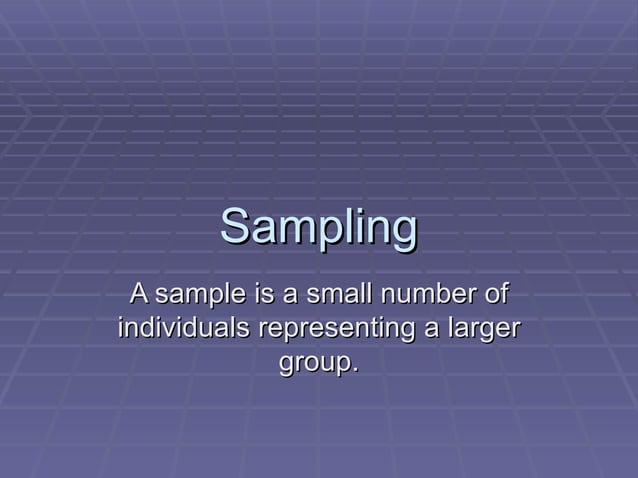 Sampling and instrumentation | PPT