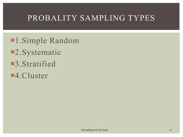Sampling and its type | PPTX | Science