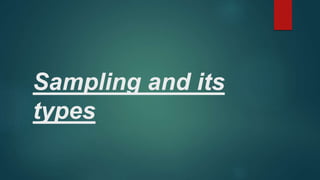 Sampling and its types | PPTX | Science