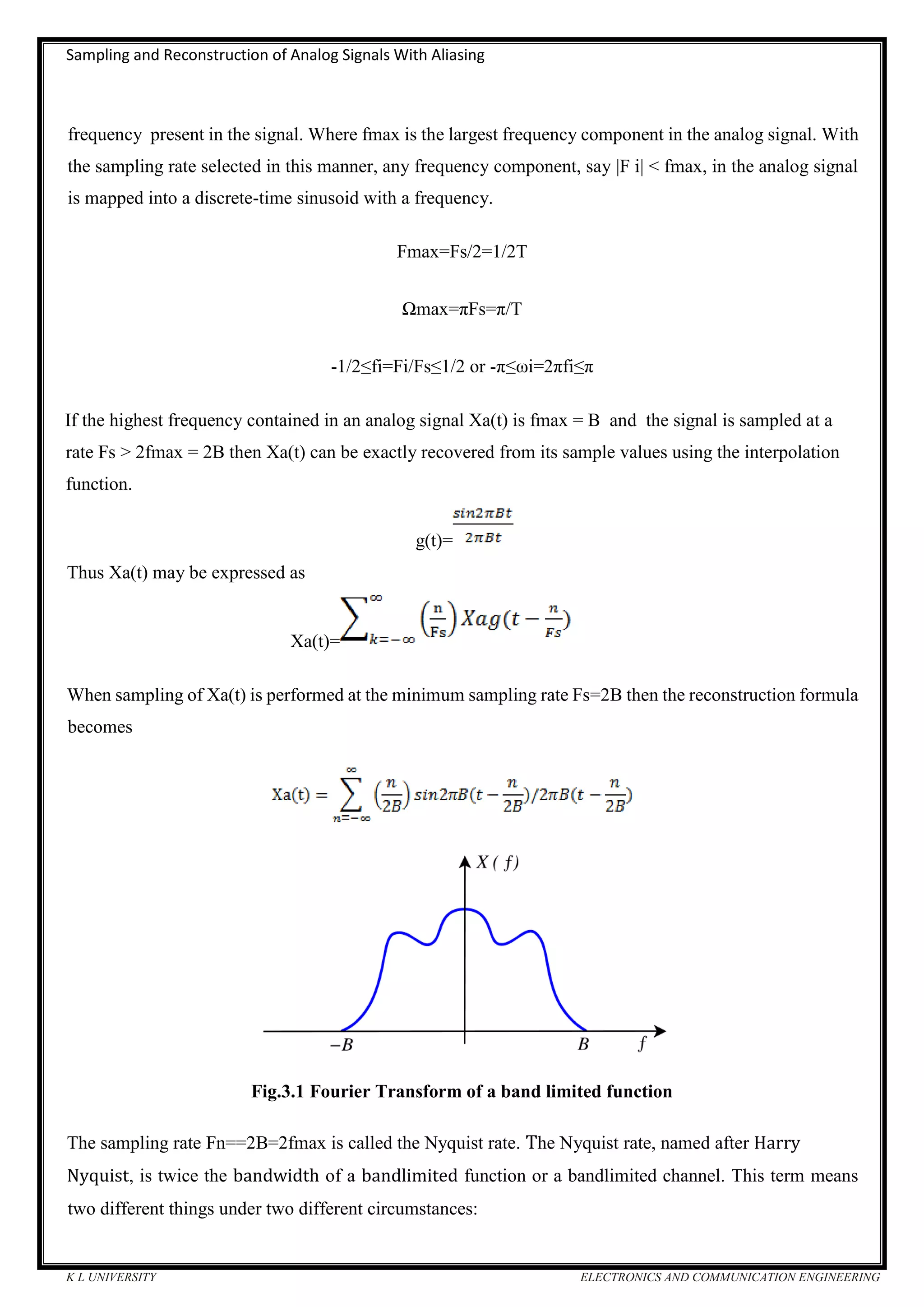 Sampling And Reconstruction Of Signal Using Aliasing Pdf Digital Audio Computer Software