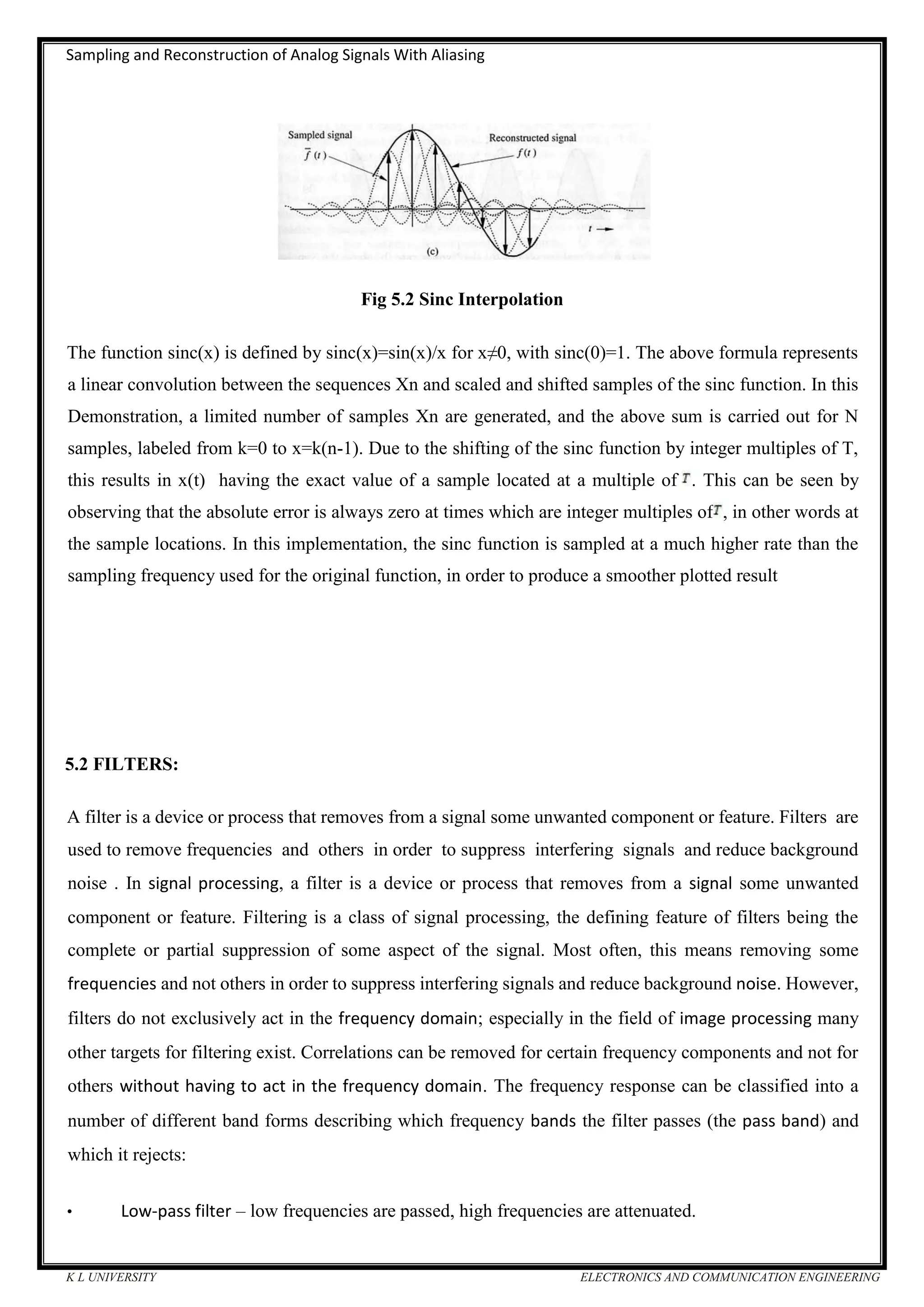 Sampling And Reconstruction Of Signal Using Aliasing Pdf