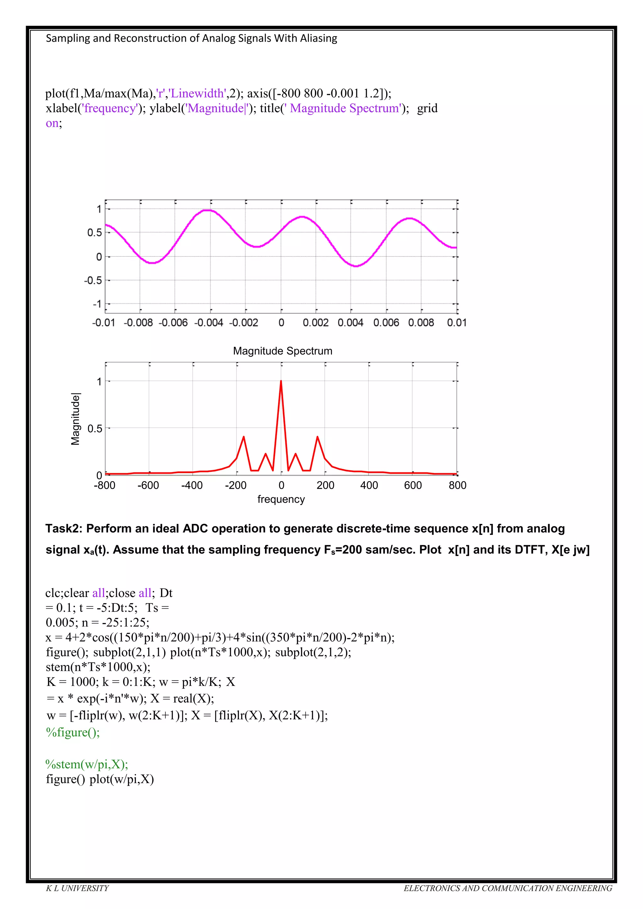 Sampling And Reconstruction Of Signal Using Aliasing Pdf Digital