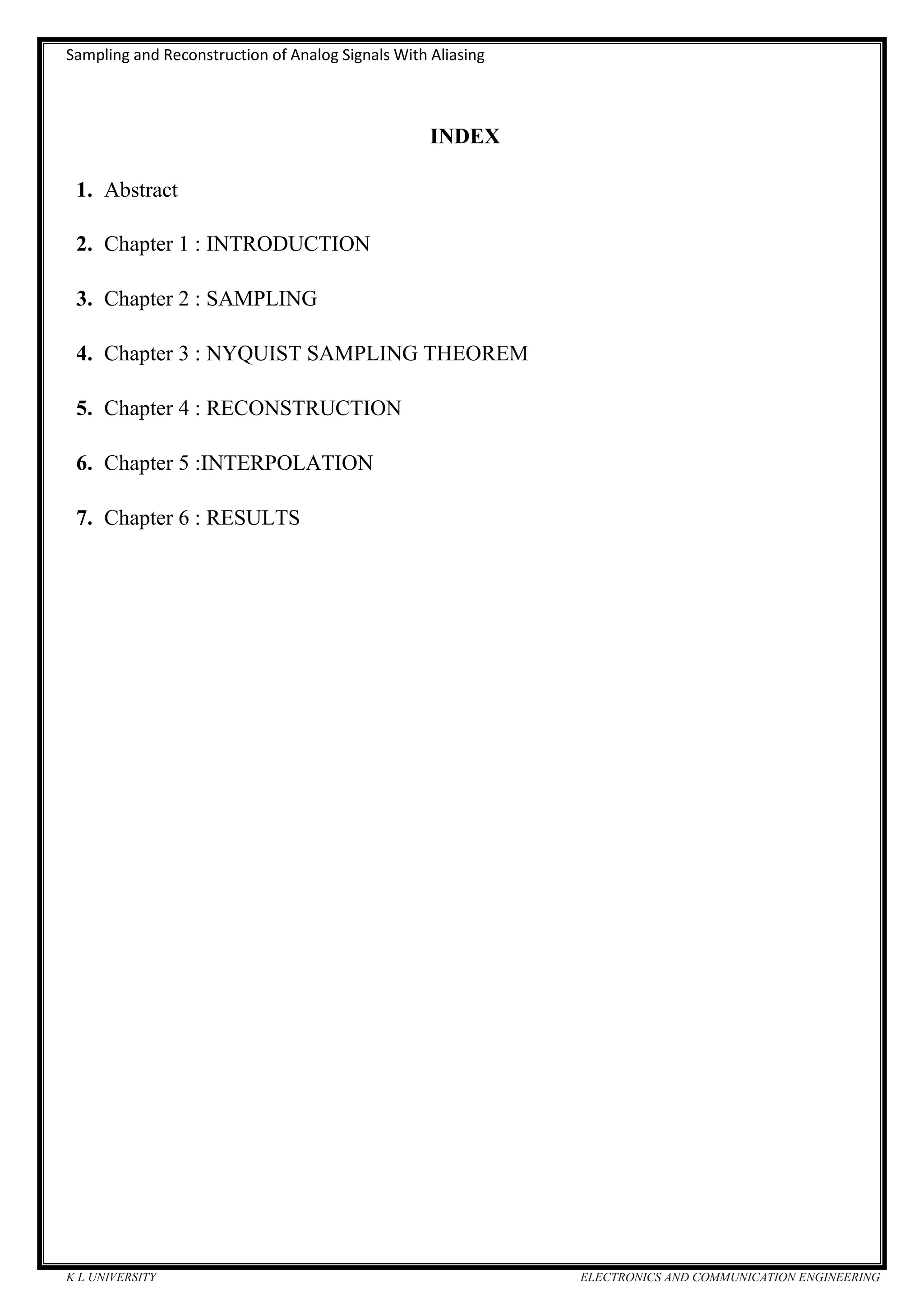 Sampling And Reconstruction Of Signal Using Aliasing Pdf Digital