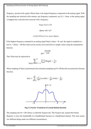Sampling and Reconstruction of Signal using Aliasing | PDF