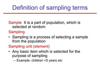 Sampling and sampling distribution | PPT