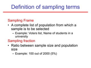 Sampling and sampling distribution | PPT