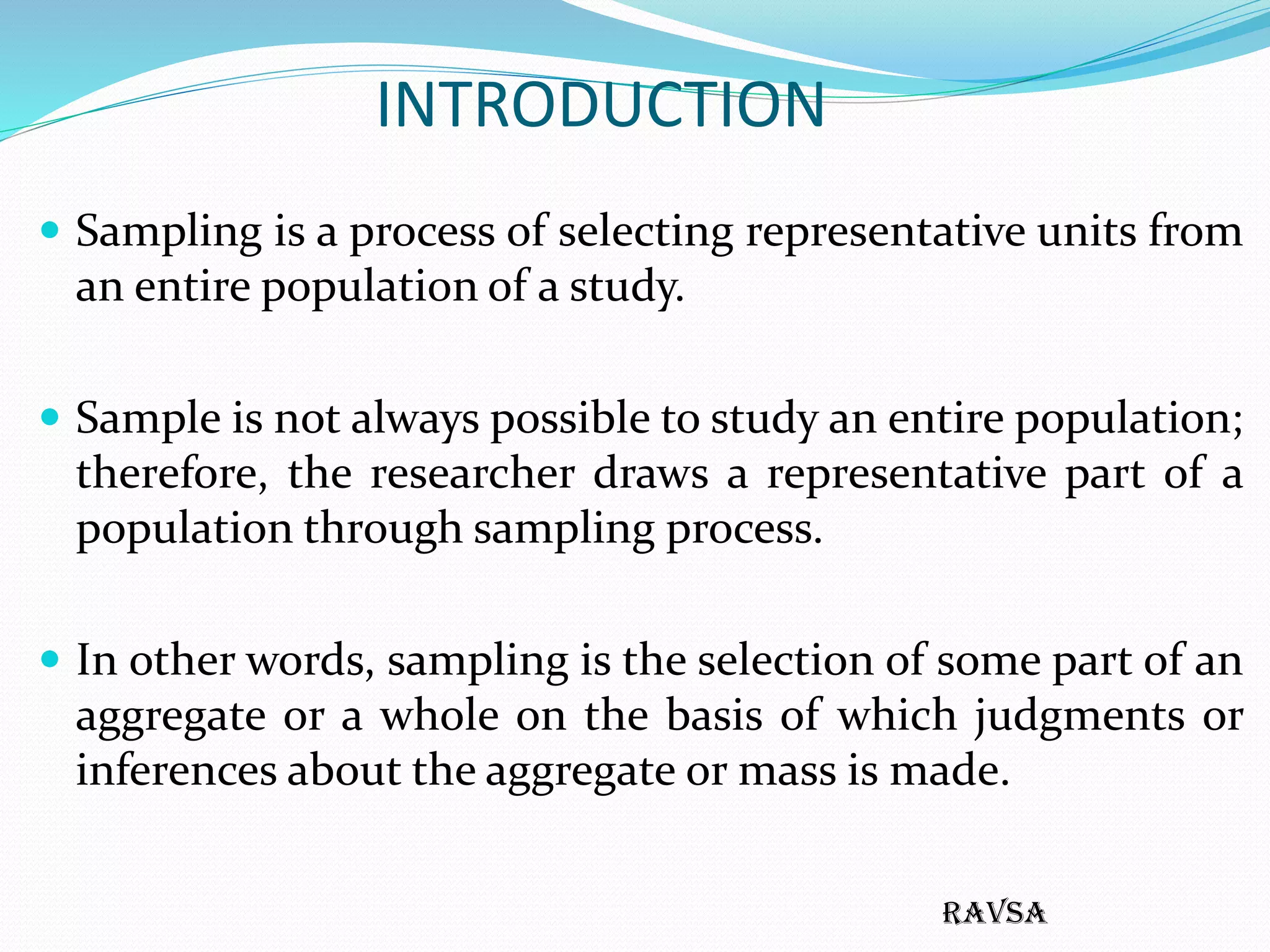 Sampling and sampling process | PDF