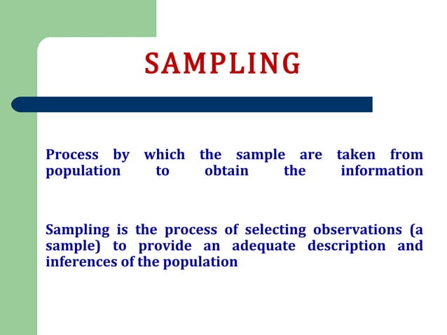 SAMPLING AND SAMPLING ERRORS