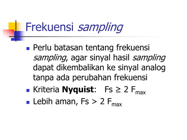 Sampling dan kuantisasi 1 | PDF