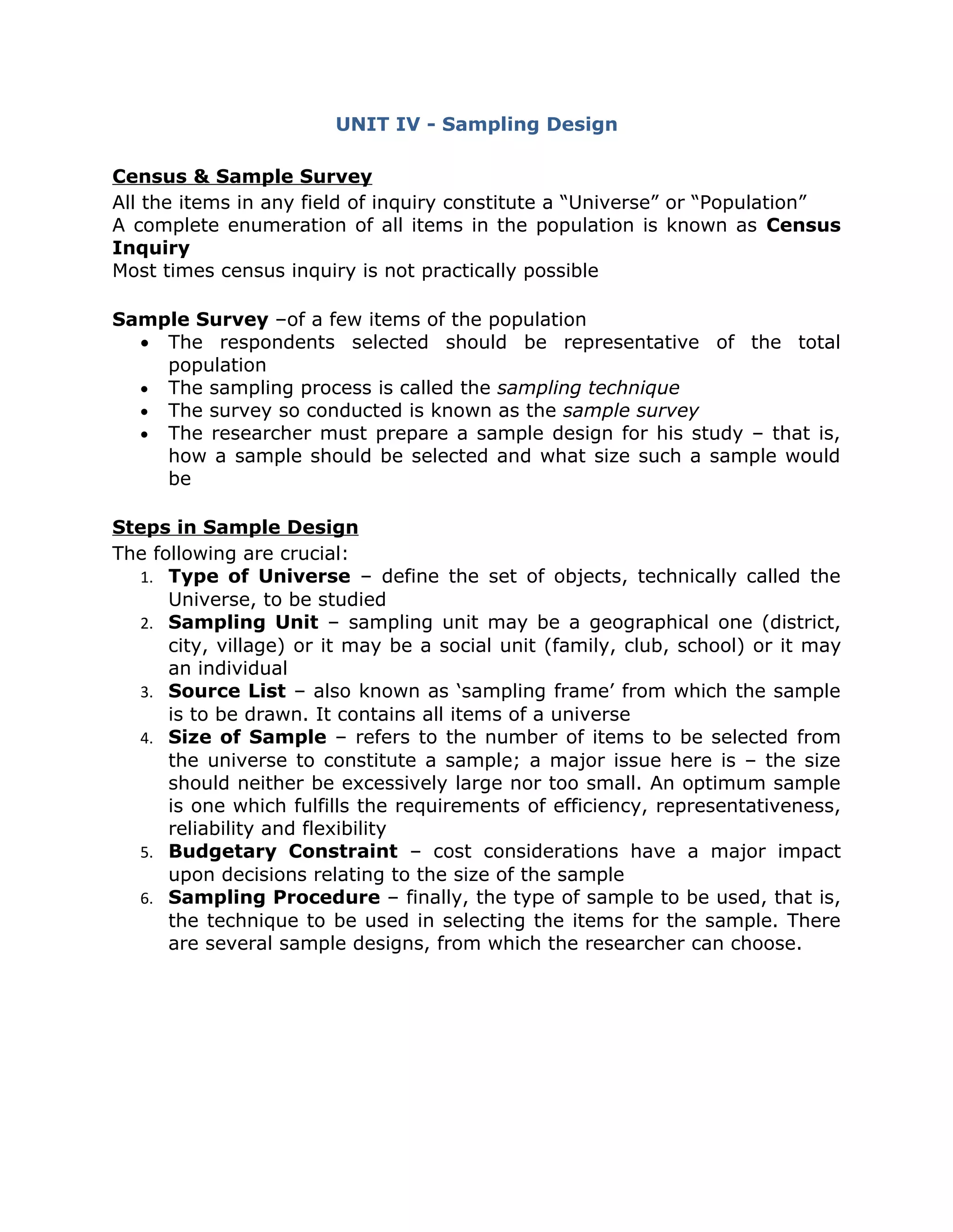 Sampling Design | PDF