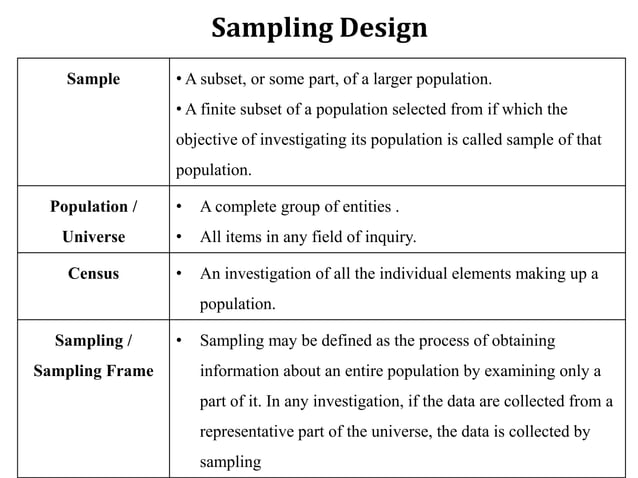 Sampling design | PPT