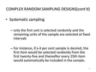 Sampling design, sampling errors, sample size determination | PPTX