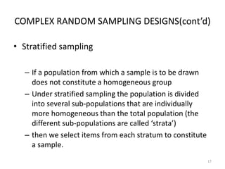 Sampling design, sampling errors, sample size determination | PPTX
