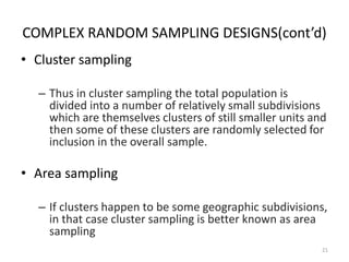 Sampling design, sampling errors, sample size determination | PPTX