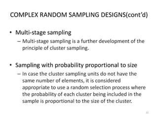 Sampling design, sampling errors, sample size determination | PPTX