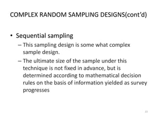Sampling design, sampling errors, sample size determination | PPTX