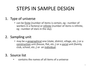 Sampling design, sampling errors, sample size determination | PPTX
