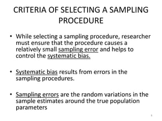 Sampling design, sampling errors, sample size determination | PPTX