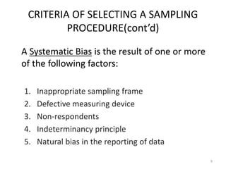 Sampling design, sampling errors, sample size determination | PPTX