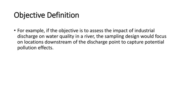 Sampling design-STEPS INVOLVED IN WATER QUALITY SAMPLING | PPTX | Science