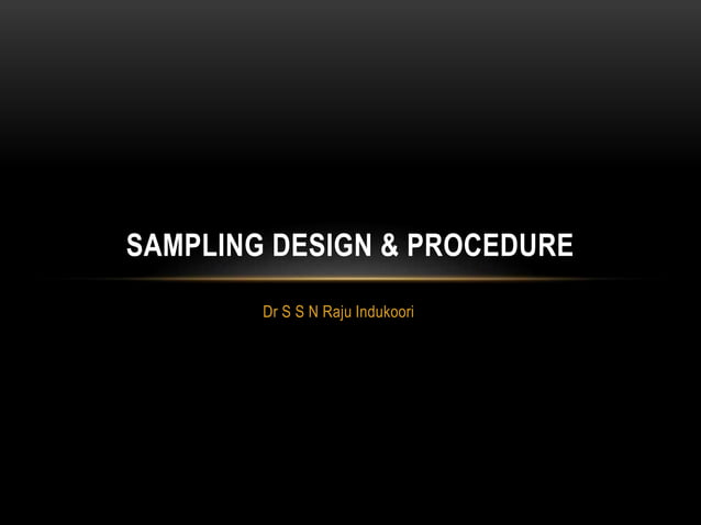 Sampling design and procedure | PPT