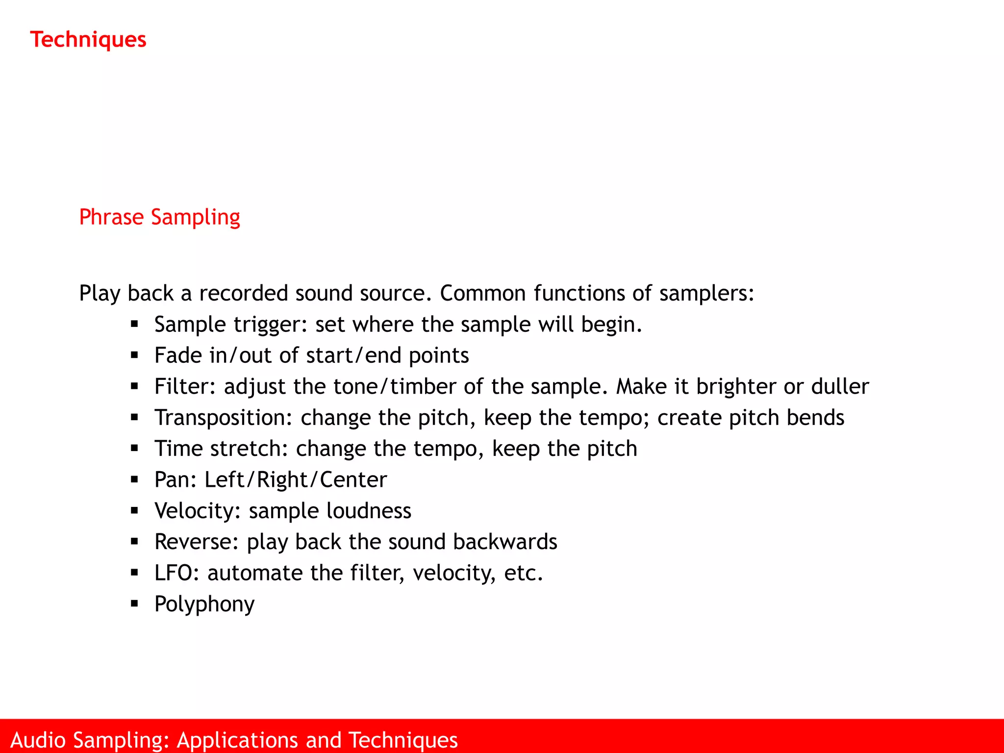 Audio Sampling: Application and Techniques | PDF