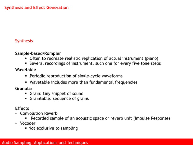 Audio Sampling: Application and Techniques | PDF