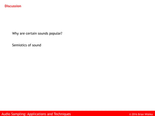 Audio Sampling: Application and Techniques | PDF
