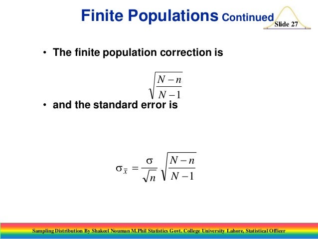 Sampling distribution