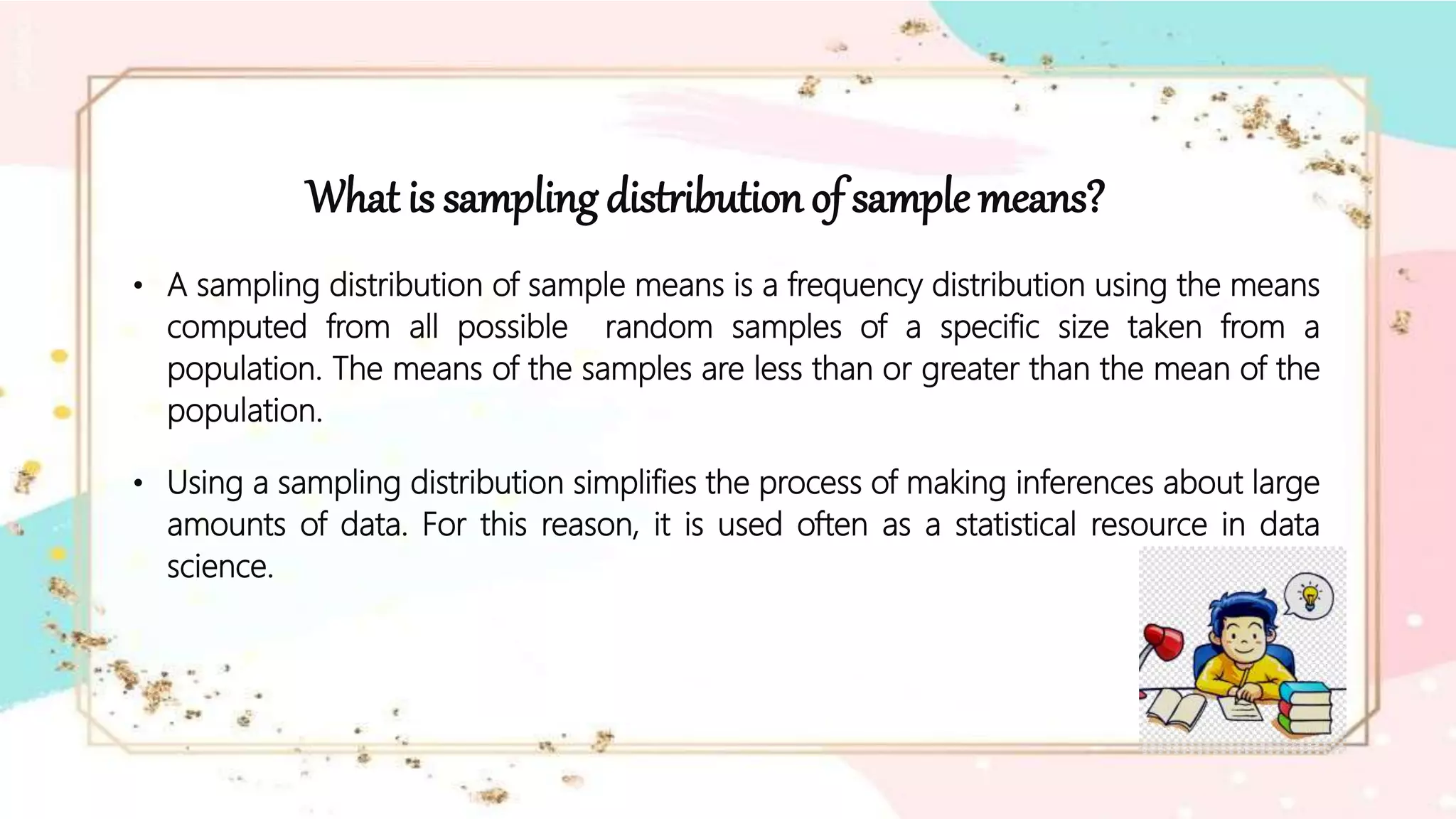 SAMPLING DISTRIBUTION ppt..pptx | Physics | Science