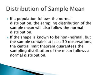 Sampling Distributions and Central Limit Theorem | PPTX