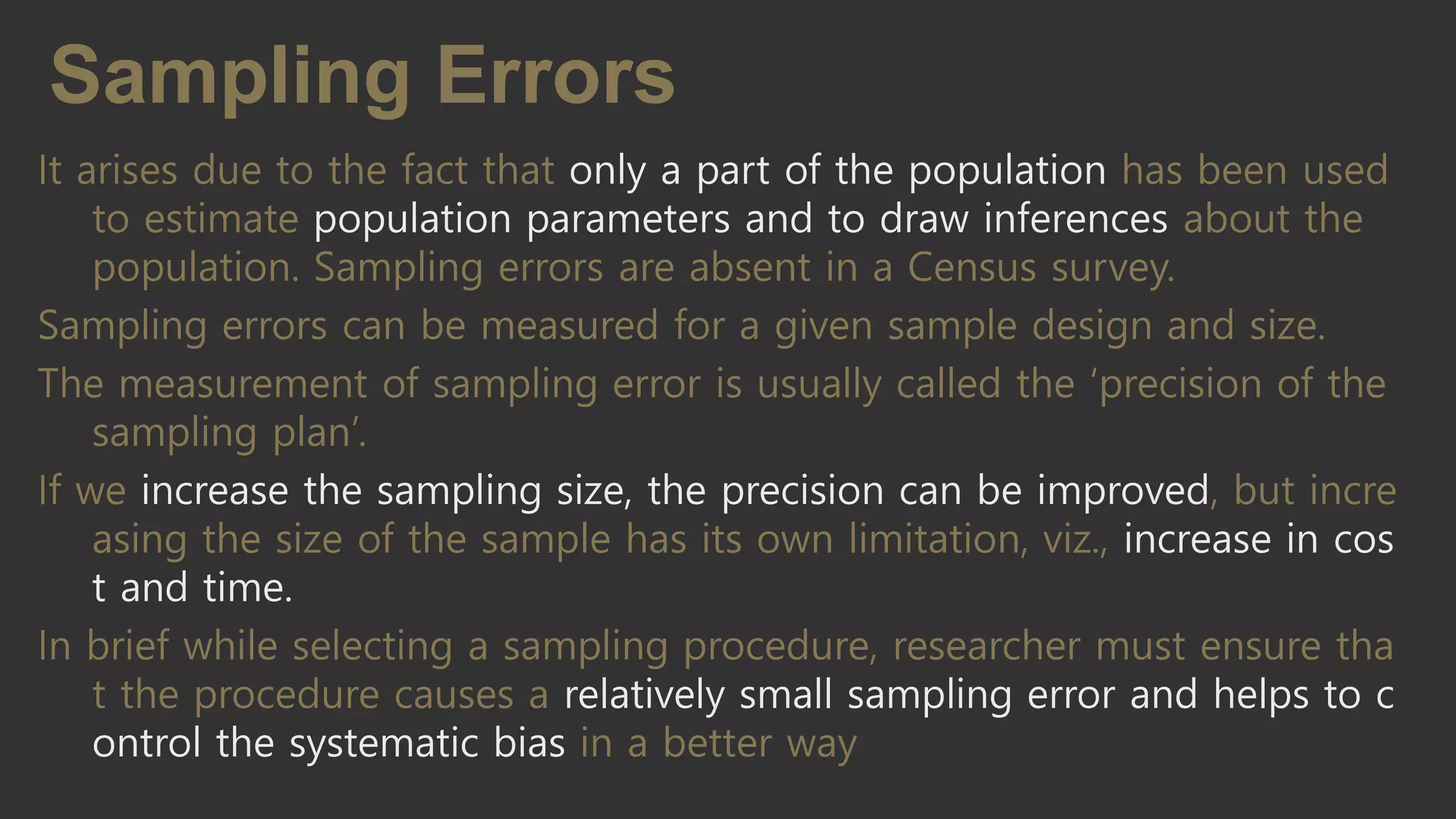 Errors in Sampling - Types, Examples and Concepts | PPTX | Science