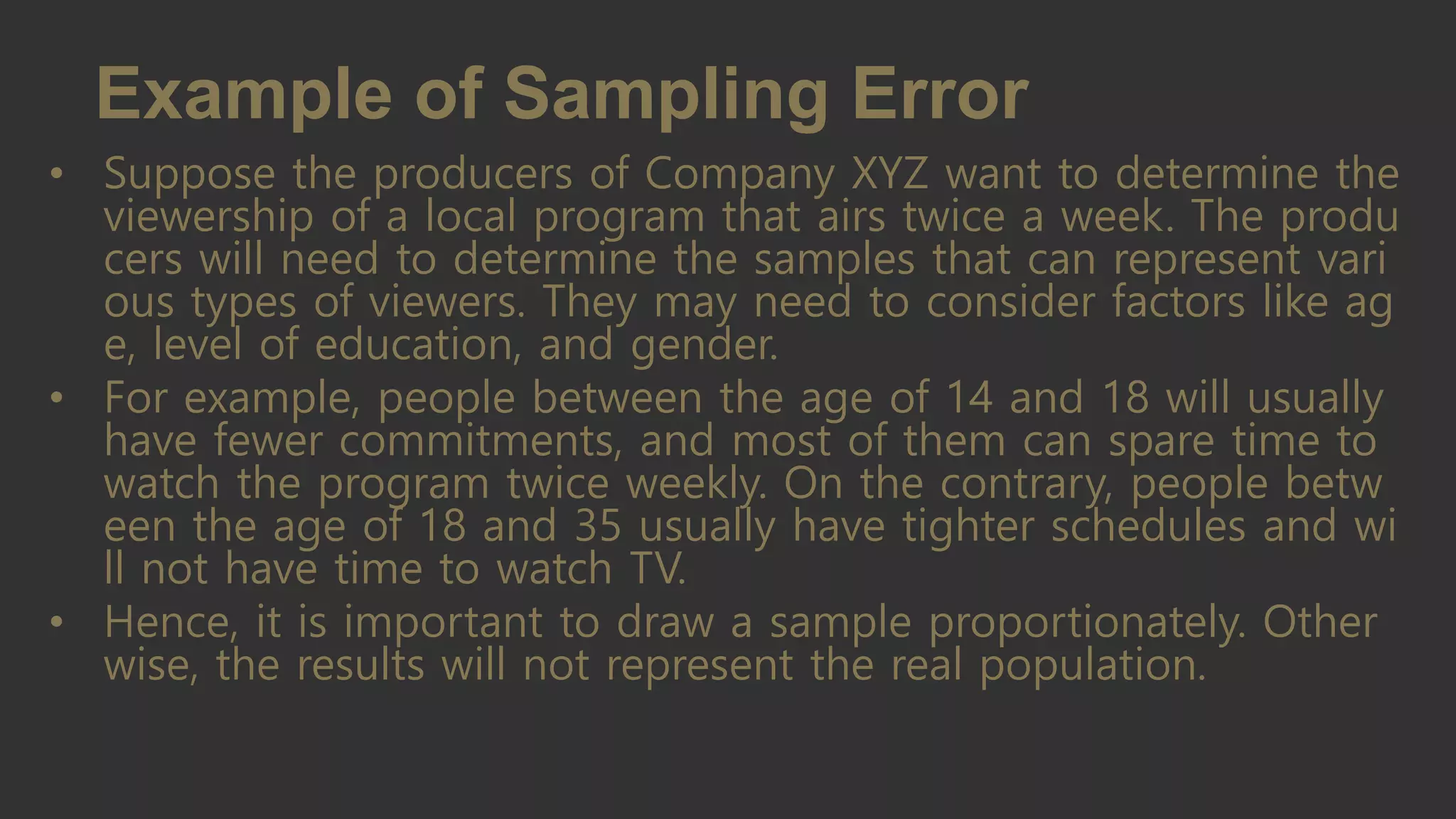Errors in Sampling - Types, Examples and Concepts | PPTX