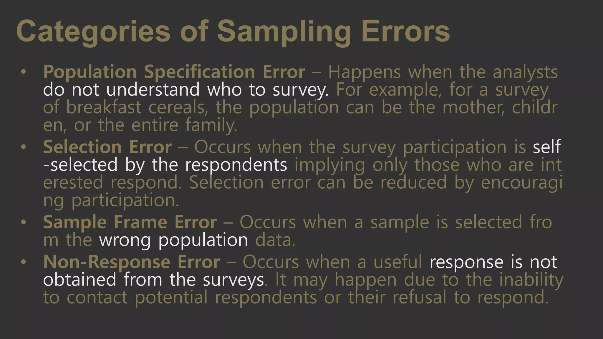Errors in Sampling - Types, Examples and Concepts | PPTX